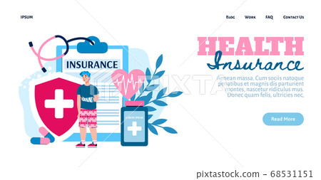 Web banner template for life and health... - Stock Illustration ...