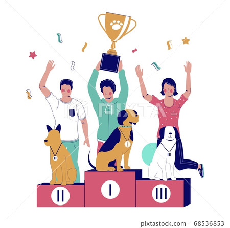 Dog contest vector flat style design illustration - Stock Illustration ...