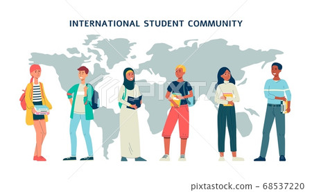 International students community young people... - Stock Illustration ...