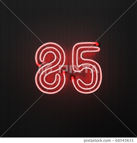 Glowing red neon number 85 celebration - Stock Illustration [68543631 ...