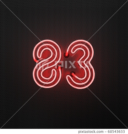 Glowing red neon number 83 celebration - Stock Illustration [68543633 ...