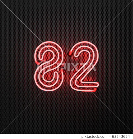 Glowing red neon number 82 celebration - Stock Illustration [68543634 ...