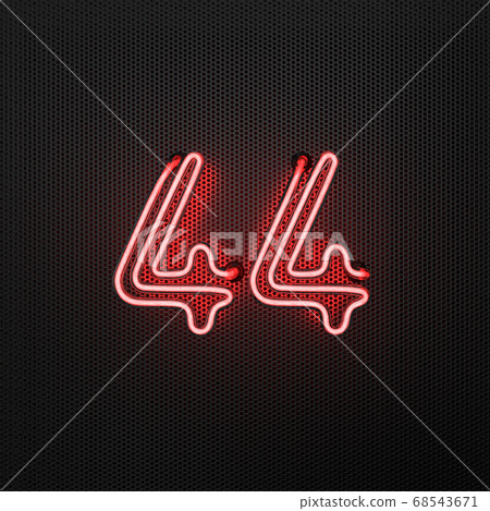 Glowing red neon number 44 celebration - Stock Illustration [68543671 ...