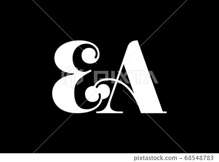 E A Initial Letter Logo design, Graphic... - Stock Illustration ...