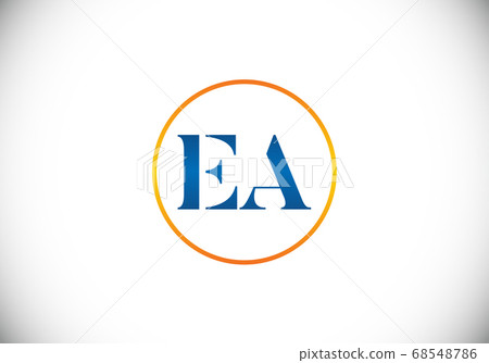 E A Initial Letter Logo design, Graphic... - Stock Illustration ...