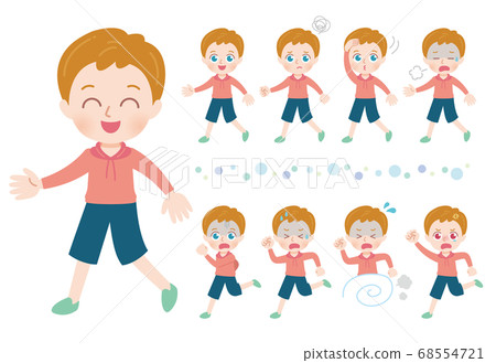 Walking boy full body illustration - Stock Illustration [68554721] - PIXTA