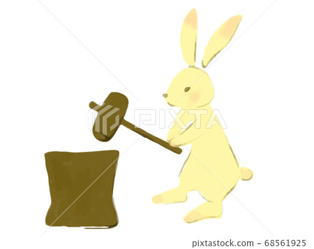 Tsukimi Rabbit Making Mochi - Stock Illustration [68561925] - PIXTA