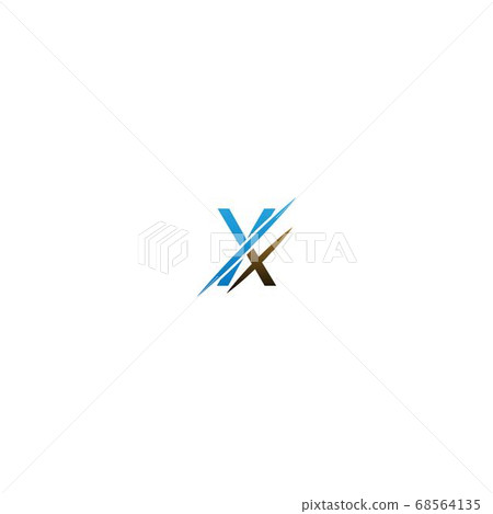 X Letter Slash Logo, Concept Letter X + icon slash-插圖素材 [68564135 ...