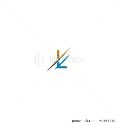 L Letter Slash Logo, Concept Letter L + icon slash - Stock Illustration ...