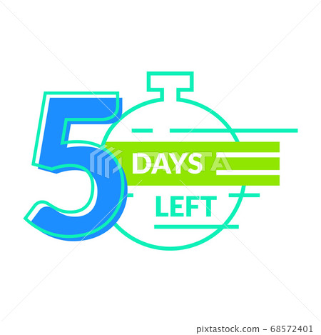 Day Left Badge Thin Line Set. Vector - Stock Illustration [68572401 ...