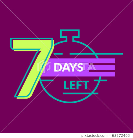 Day Left Badge Thin Line Set. Vector - Stock Illustration [68572403 ...