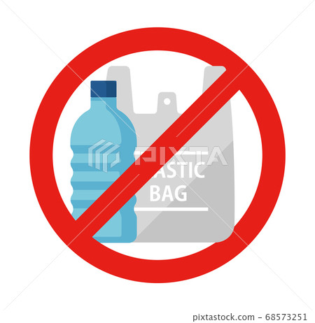 Plastic garbage (shopping bag/plastic bottle)... - Stock Illustration ...