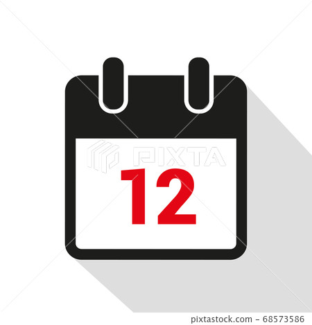 simple calendar icon 12 on white background - Stock Illustration ...