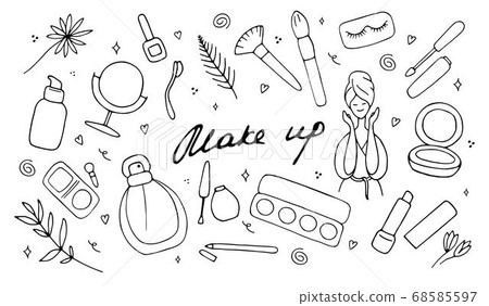 Make up and beauty symbols icon set. Female - Stock Illustration ...