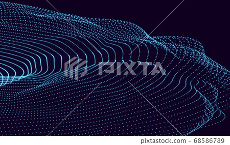 Wavy abstract object made of particles.... - Stock Illustration ...