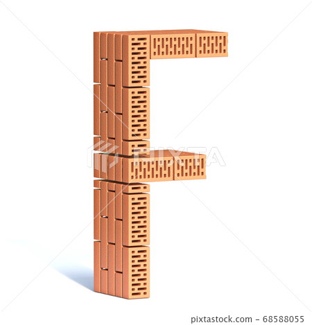 Brick wall font Letter F 3D - Stock Illustration [68588055] - PIXTA