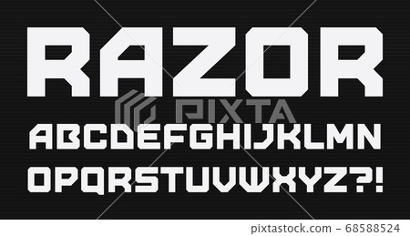 Modern geometric style alphabet. Bold square... - Stock Illustration ...