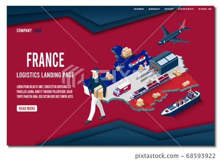 Modern isometric concept of France Logistics... - Stock Illustration ...