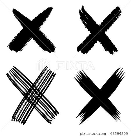 set of hand drawn X Marks isolated on white - Stock Illustration ...