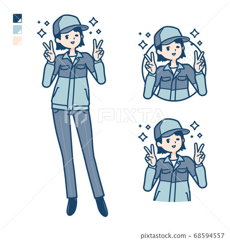 vector, vectors, blue collar worker - Stock Illustration [68594557] - PIXTA