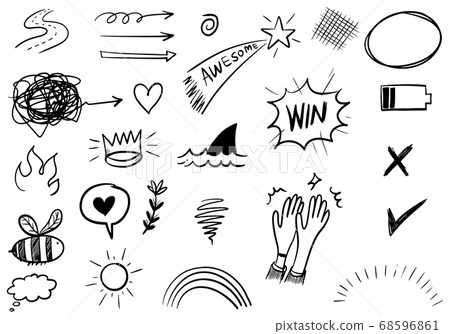 Hand drawn set elements, for concept design. - Stock Illustration ...