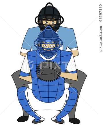 Catcher and ball referee - Stock Illustration [68597580] - PIXTA