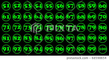 Illustration number yellow 51-100 lit - Stock Illustration [68598654 ...