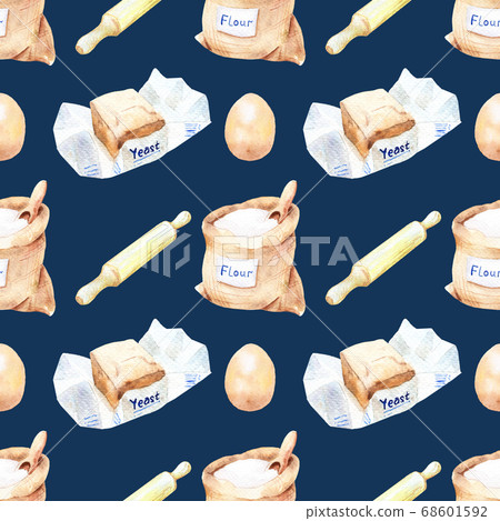 watercolor sketches of food - seamless pattern of - Stock Illustration ...