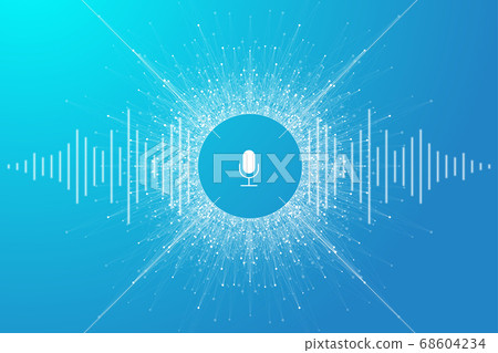 Voice assistant concept. Vector sound wave.... - Stock Illustration ...