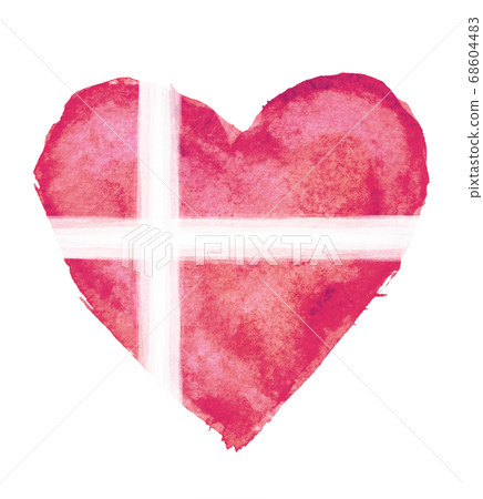 Danish flag with a heart symbol - Stock Illustration [68604483] - PIXTA