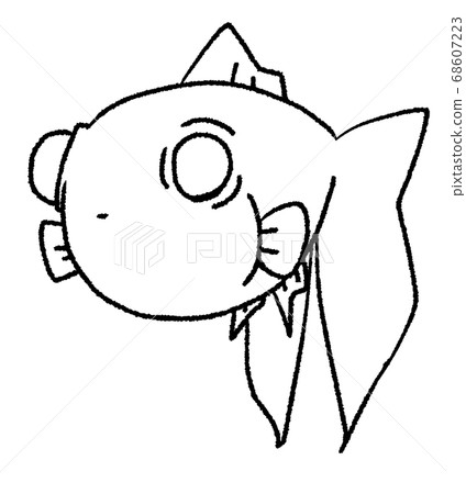 Line drawing of popeye goldfish - Stock Illustration [68607223] - PIXTA