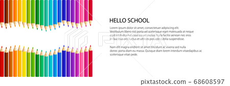 Colored pencils banner - Stock Illustration [68608597] - PIXTA