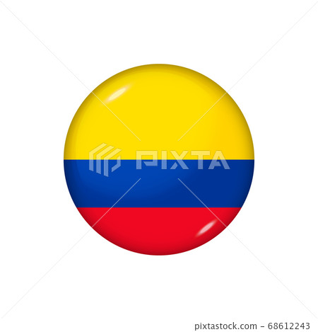 Round flag of Colombia. Vector illustration.-插圖素材 [68612243] - PIXTA圖庫