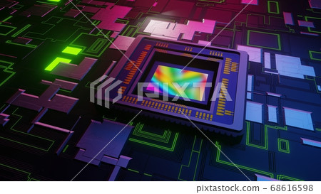 Digital Camera, smartphone sensor on motherboard - Stock Illustration ...