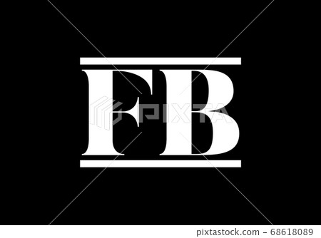 F B Initial Letter Logo design, Graphic... - Stock Illustration ...
