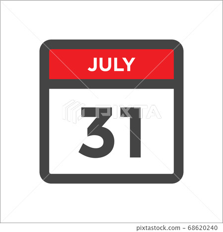 July 31 calendar icon with day of month-插圖素材 [68620240] - PIXTA圖庫