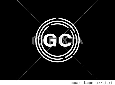 G C Initial Letter Logo design, Graphic... - Stock Illustration ...