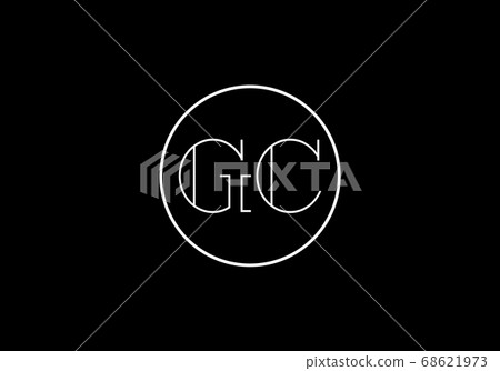 G C Initial Letter Logo design, Graphic... - Stock Illustration ...