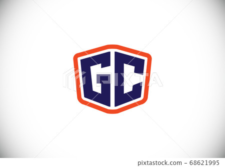 G C Initial Letter Logo design, Graphic... - Stock Illustration ...