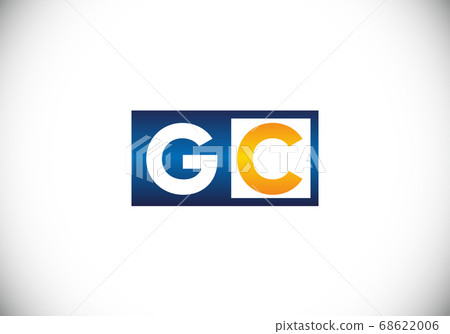 G C Initial Letter Logo design, Graphic... - Stock Illustration ...