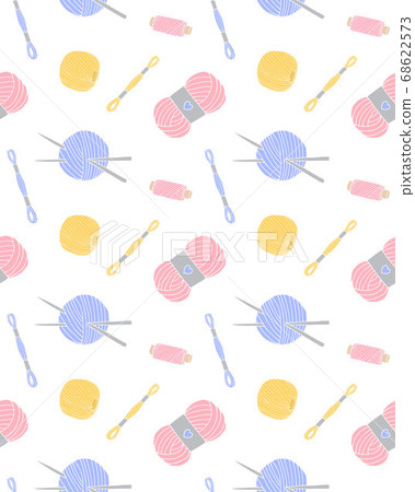 Vector seamless pattern of sketch thread - Stock Illustration [68622573 ...