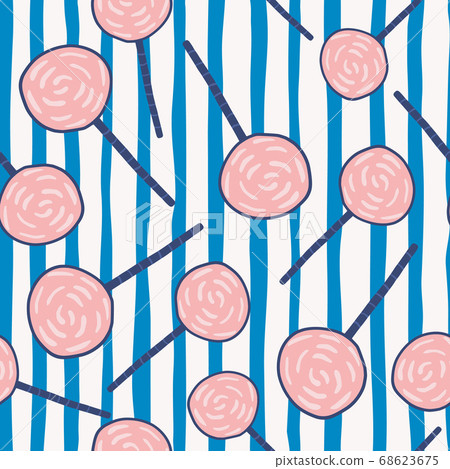 Random bright summer seamless candy pattern. Pink - Stock Illustration ...