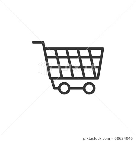 wheel trolly icon with line style vector - Stock Illustration [68624046 ...