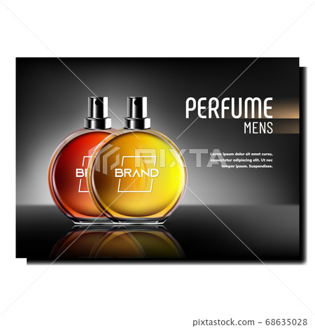 Perfume For Men Creative Advertise Poster Vector - Stock Illustration ...