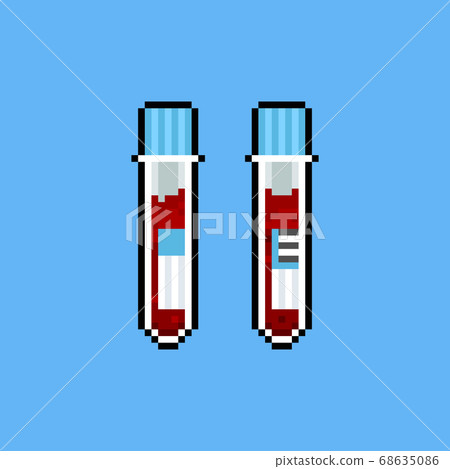 Pixel art blood test tube icons design. - Stock Illustration [68635086 ...