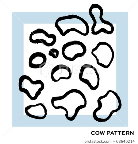 Hand drawn cow pattern illustrations and... - Stock Illustration ...