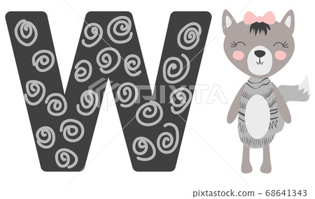 illustration of isolated animal alphabet. W is for - Stock Illustration ...
