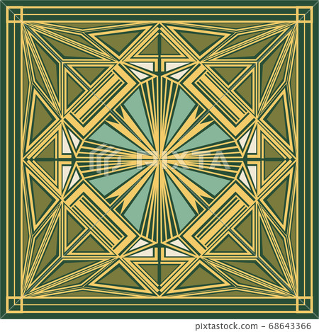 Square art deco ornament - Stock Illustration [68643366] - PIXTA