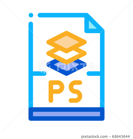 ps file layered drawing icon vector outline... - Stock Illustration ...