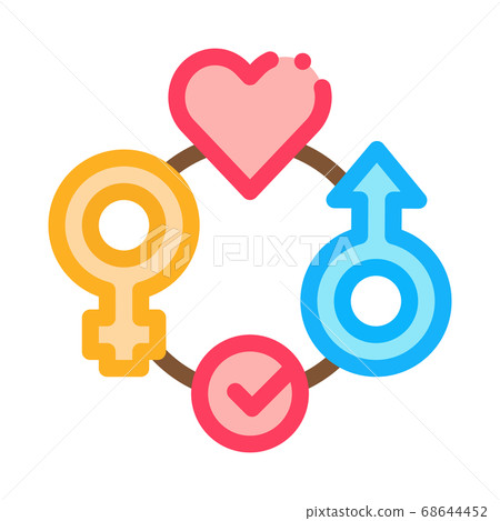 gender tolerance icon vector outline illustration - Stock Illustration ...